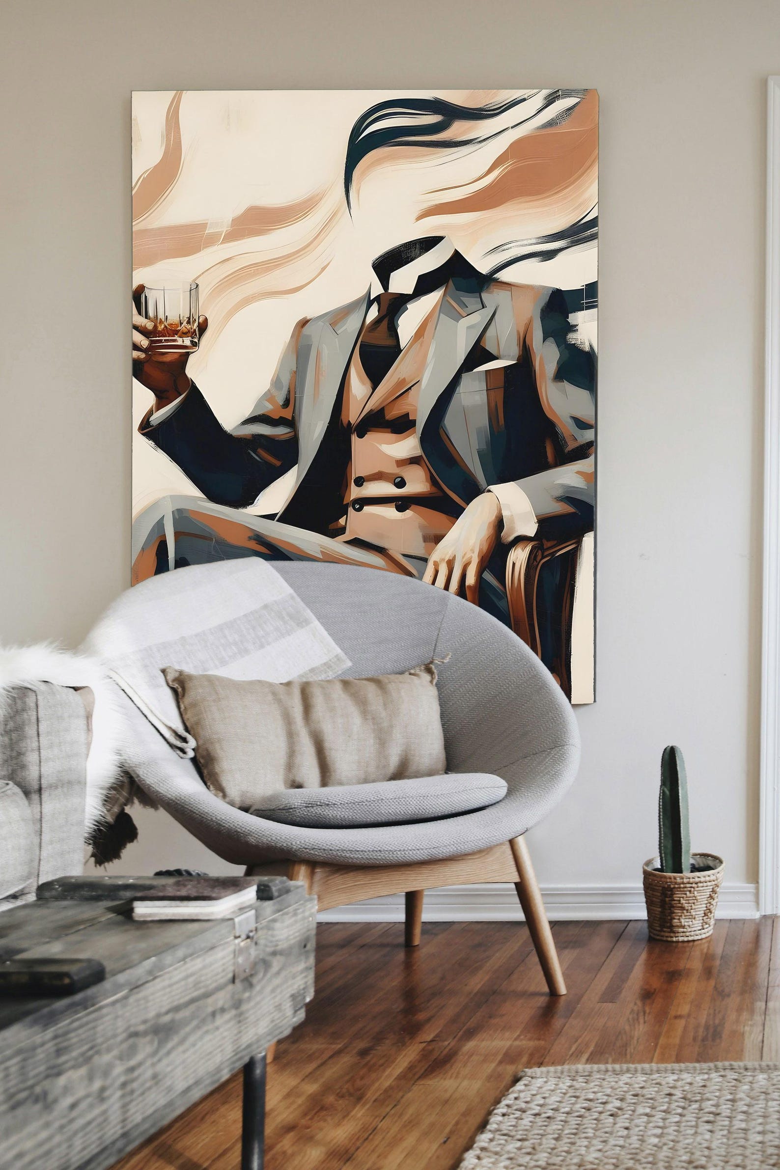 Luxury Art Print: Elegant Gentleman in Suit With Whiskey Sophisticated ...
