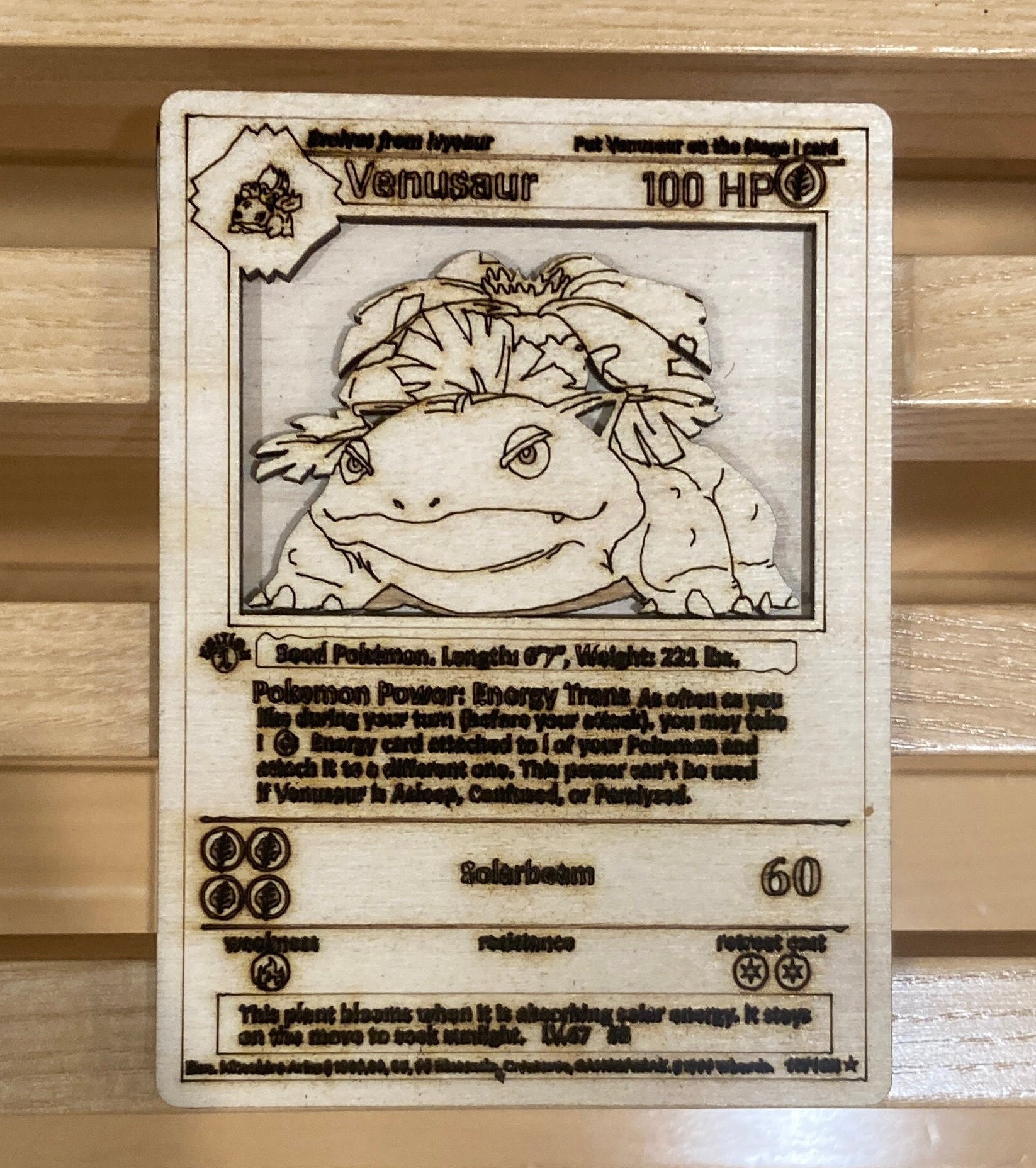 Venusaur Wooden Engraved 3D Pokemon Card 2 Layers - Etsy