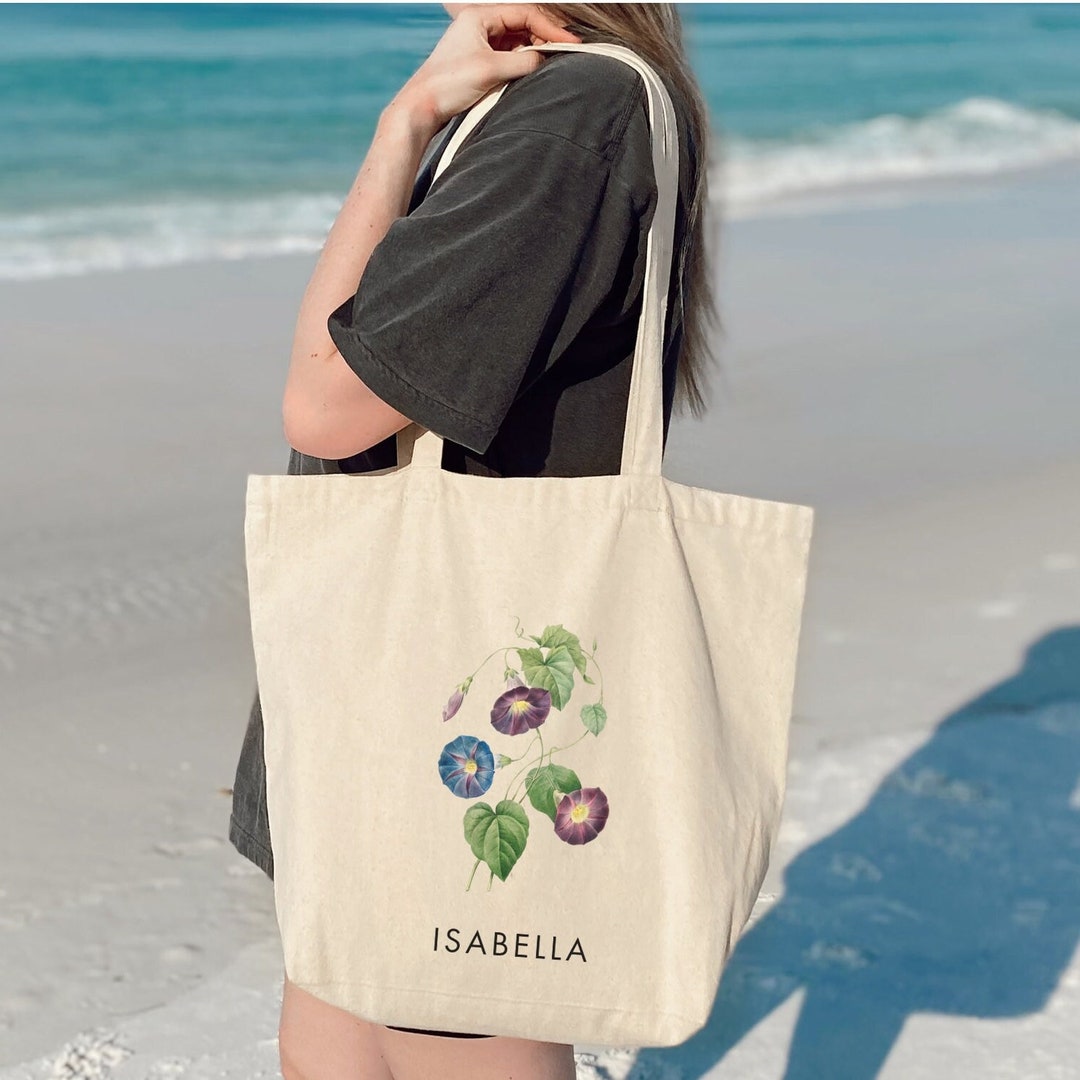 September Custom Birth Flower Gift Personalized Canvas Tote Birthday ...