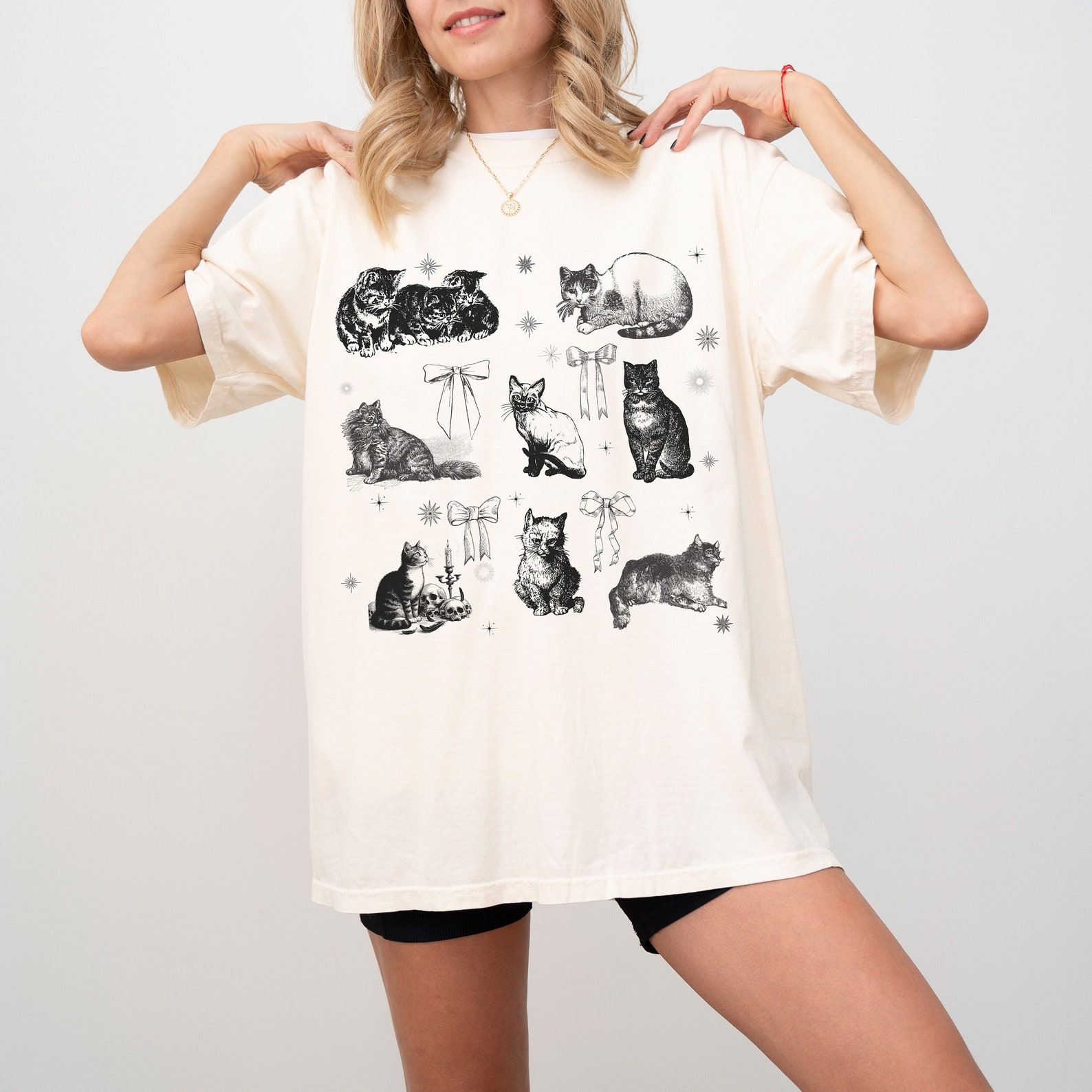 Comfort Colors® Vintage 90s Tattoo Cat Tshirt Coquette Retro Kitten ...