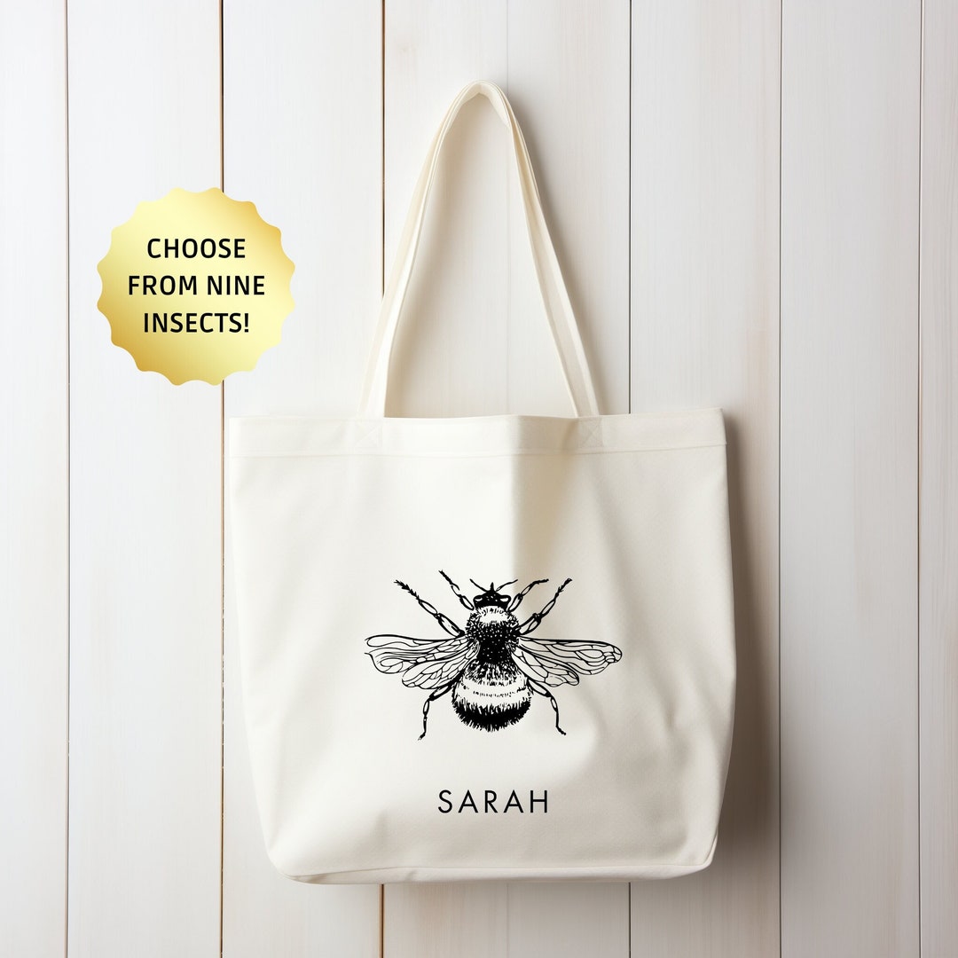 Custom Vintage Style Bug Tote Bag Beetle Butterfly Moth Insect Tote ...