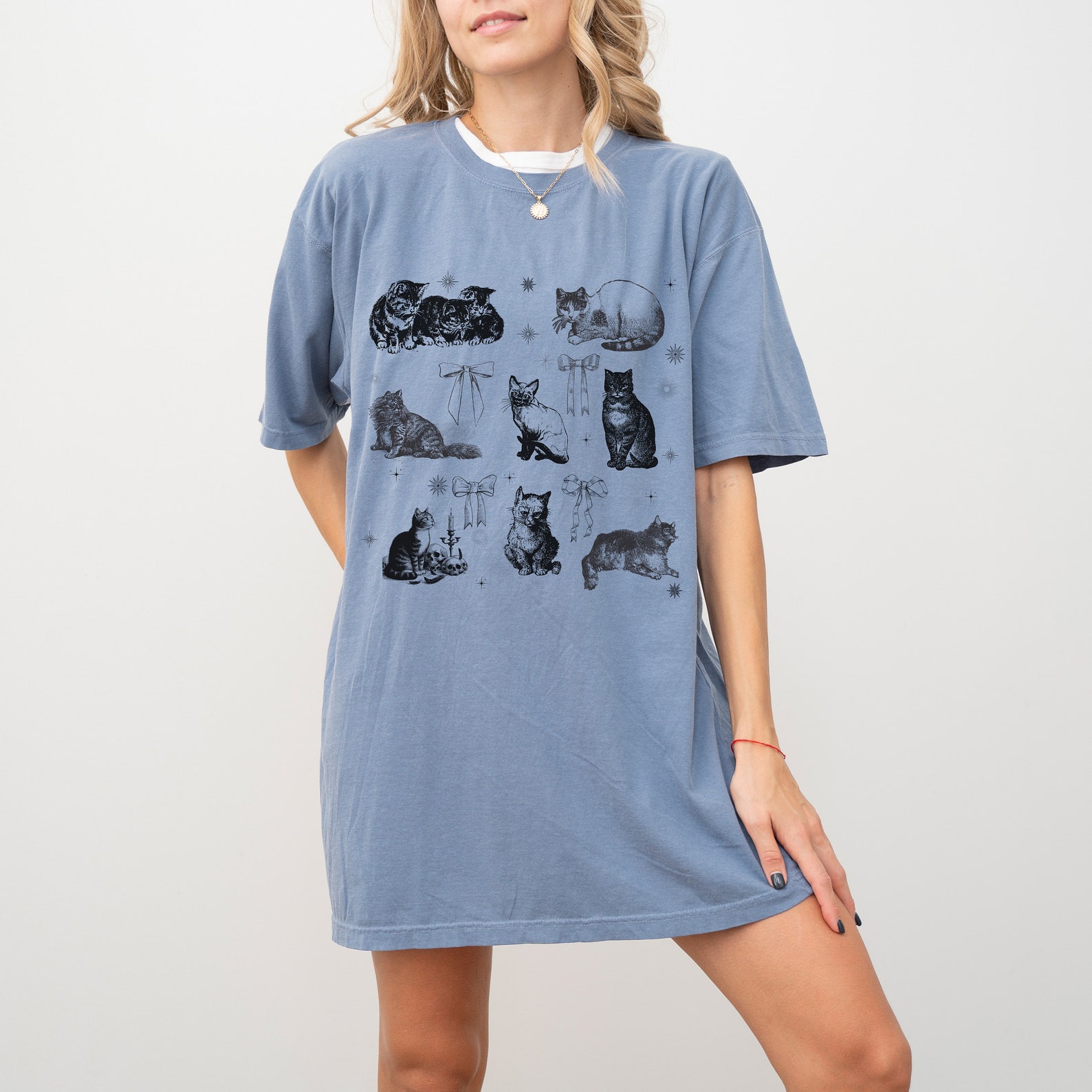 Comfort Colors® Vintage 90s Tattoo Cat Tshirt Coquette Retro Kitten ...