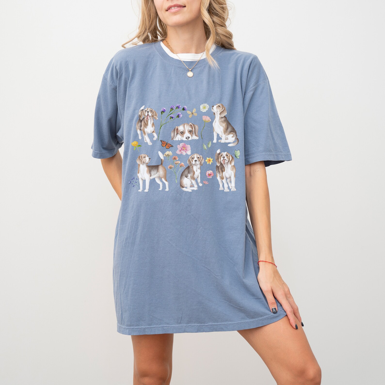 Comfort Colors® Cottagecore Beagles and Flowers Shirt Pressed and ...