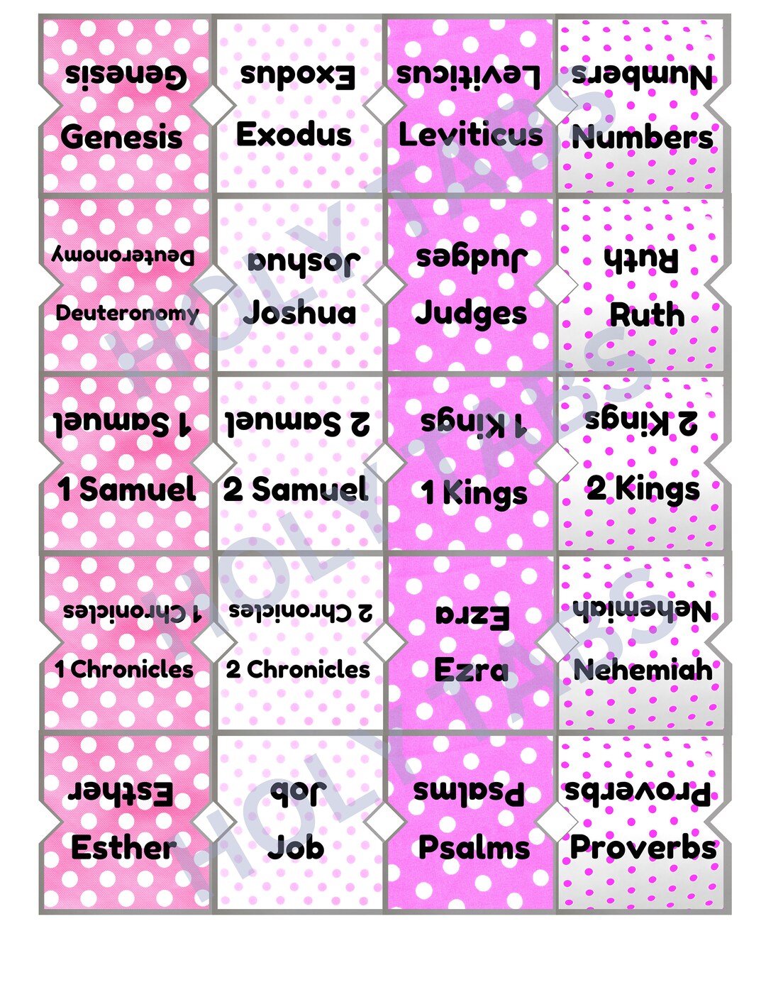Pink Polka Dots Printable Bible Tabs, Bible Download Prints, Bible Tabs ...