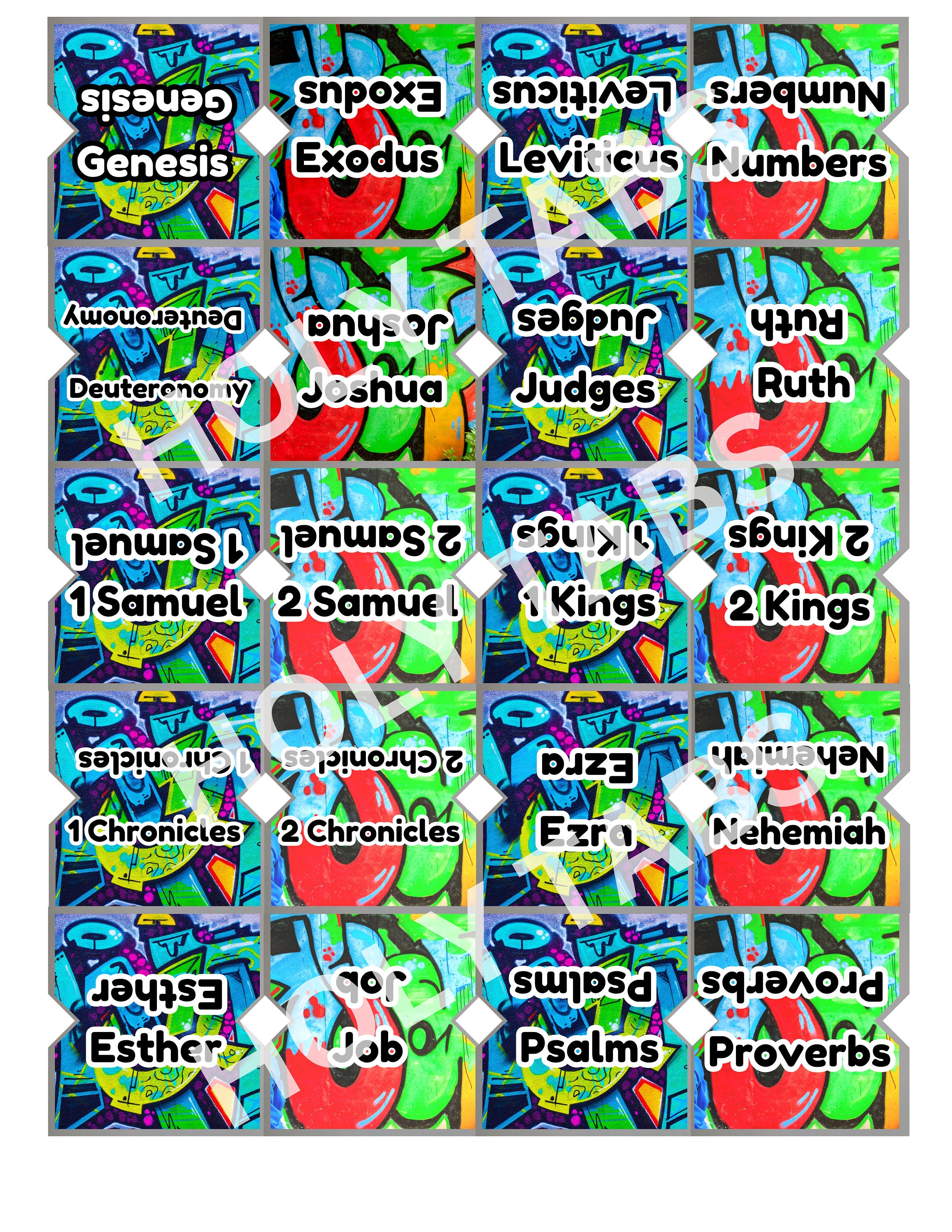 Graffiti Printable Bible Tabs, Bible Download Prints, Bible Tabs ...