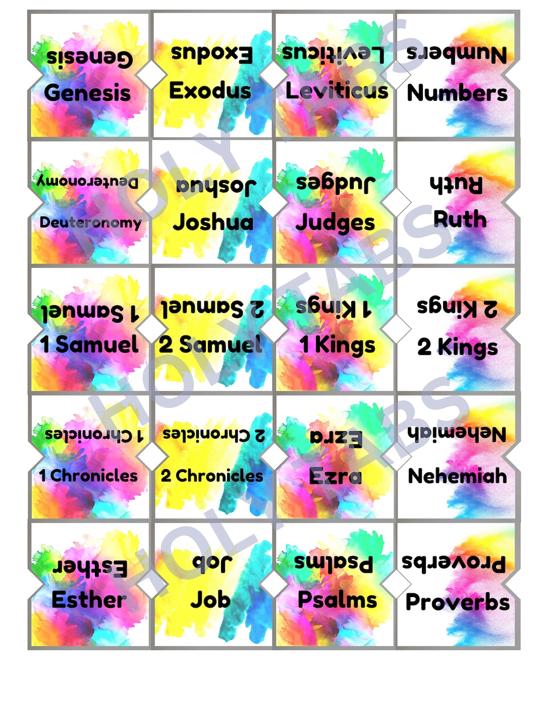 Water Color Tabs,bible Tabs,custom Bible Tabs,printable Tabs,digital ...