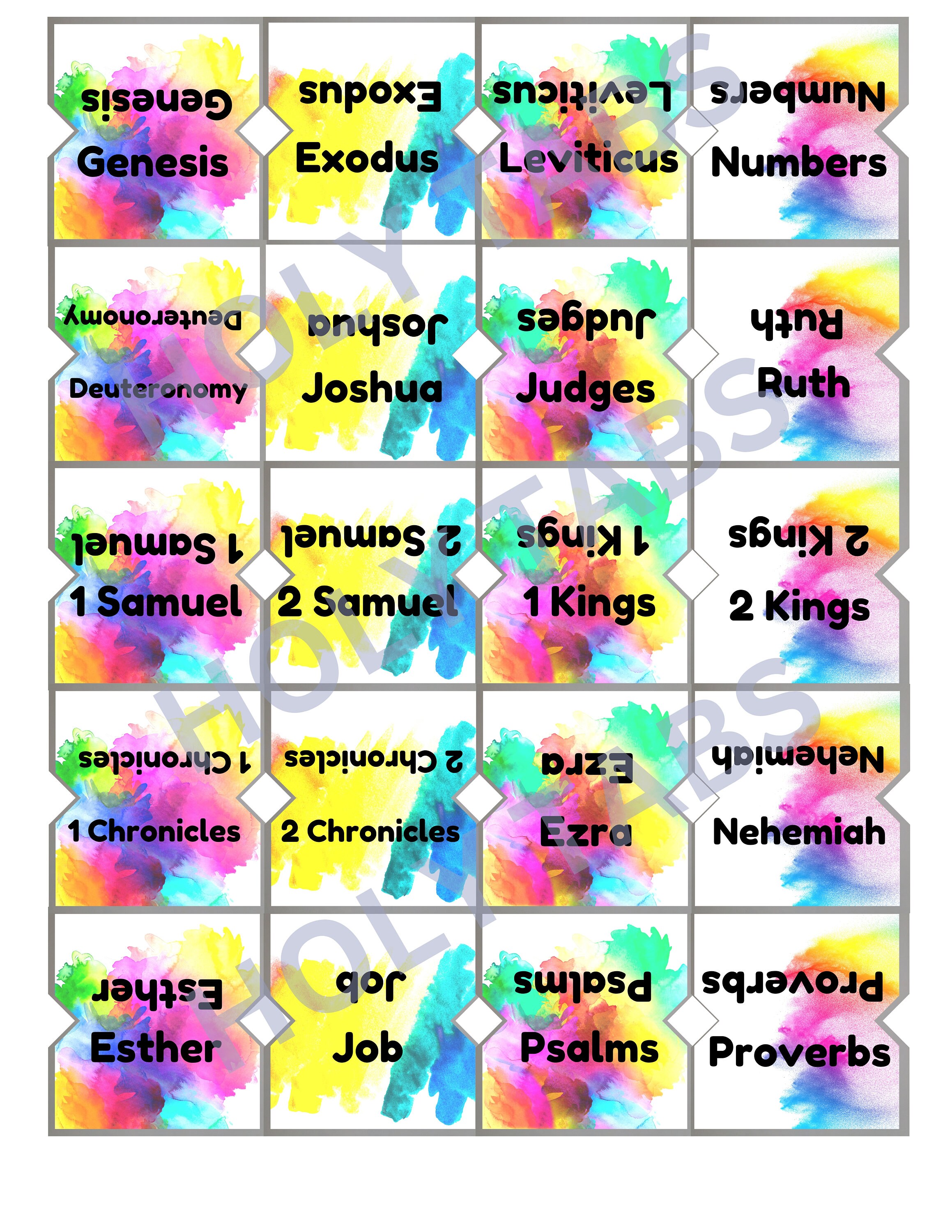 Water Color Tabs,bible Tabs,custom Bible Tabs,printable Tabs,digital ...