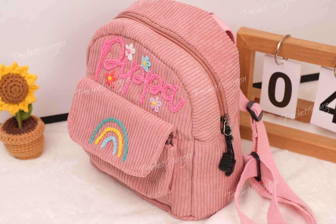 Personalized Kids Mini Backpack: Hand-embroidered Custom Name Bag - Etsy