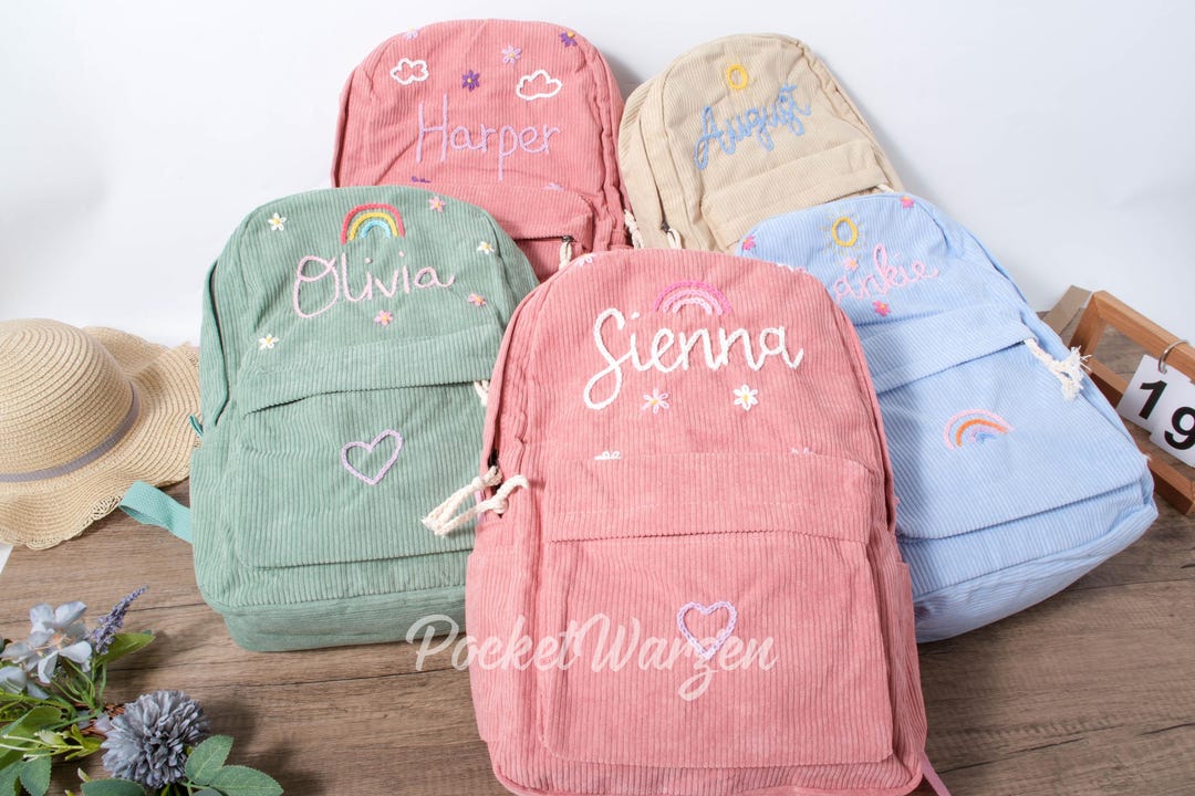 Custom Hand-embroidered Toddler Backpack: Personalized School Bag - Etsy