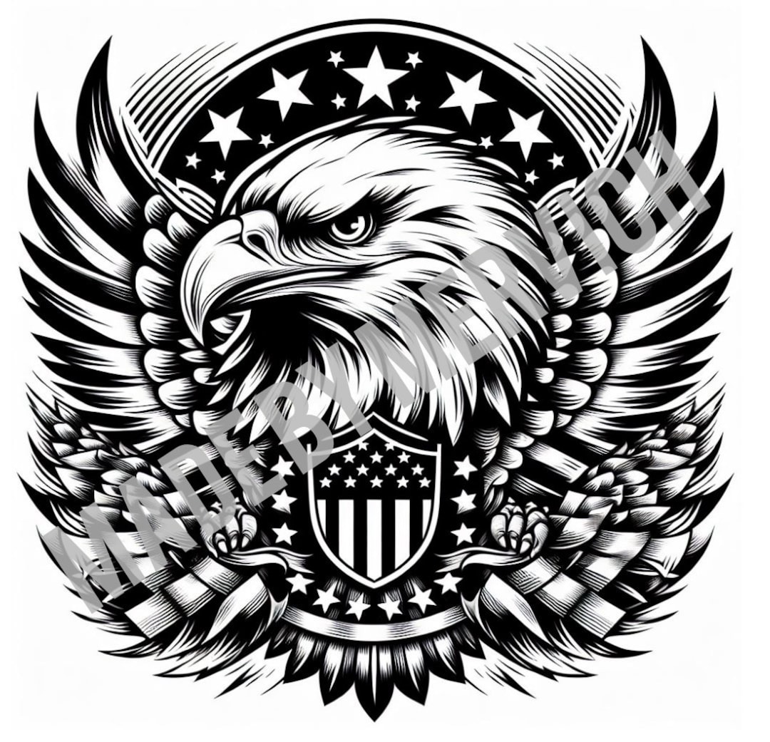 Laser Engrave PNG - American Eagle Flag Seal / Laser Ready / PNG for ...