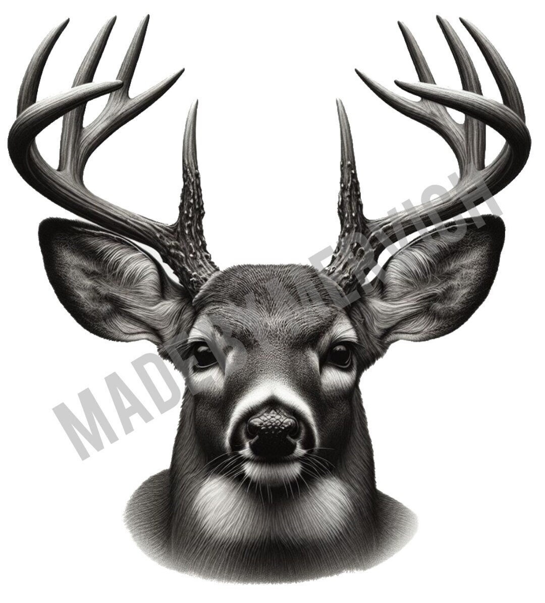 Deer Head Laser Engrave PNG: Buck Image (digital File) - Etsy