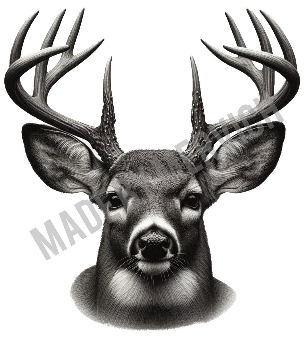 Deer Head Laser Engrave PNG: Buck Image (digital File) - Etsy