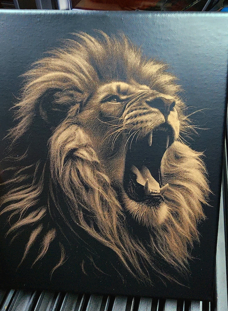 Laser Engrave PNG Highly Detailed Lion Face / Laser Ready / PNG for ...