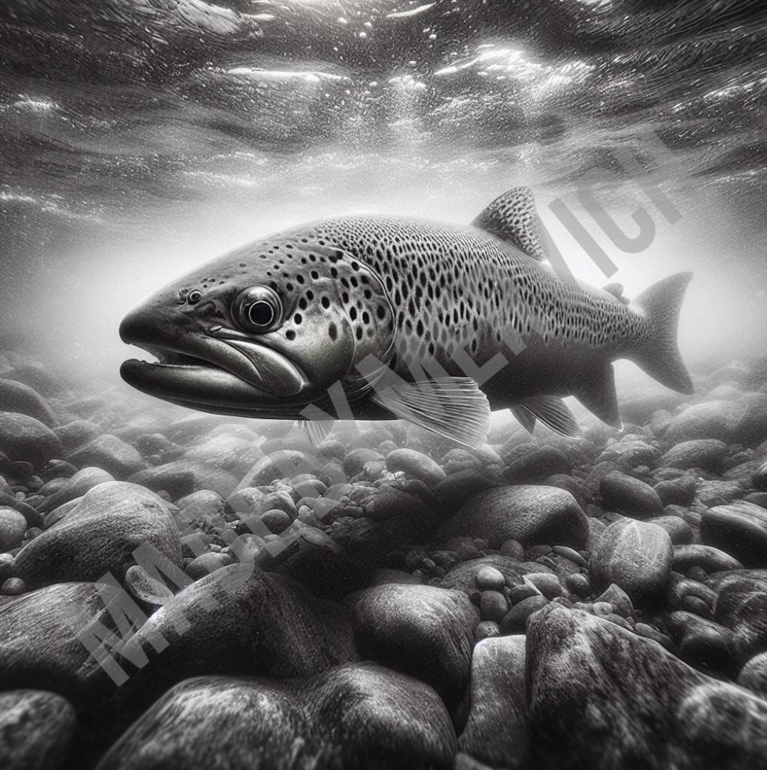 Laser Engrave PNG - Brown Trout | River Trout | Speckled | Laser Ready ...