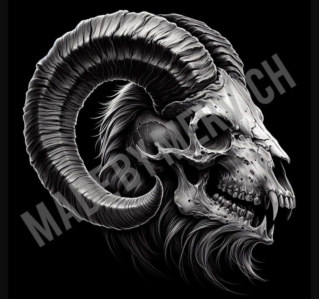 Laser Engrave PNG - Goat Skull / Laser Ready / PNG for Engraving / PNG ...