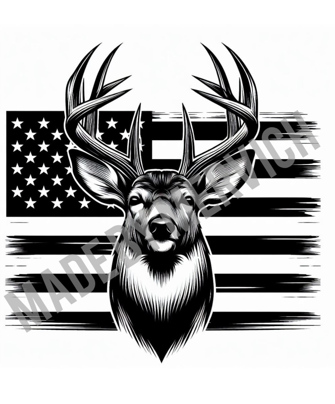 Laser Engrave PNG - Buck Flag #2 / Laser Ready / PNG for Engraving ...