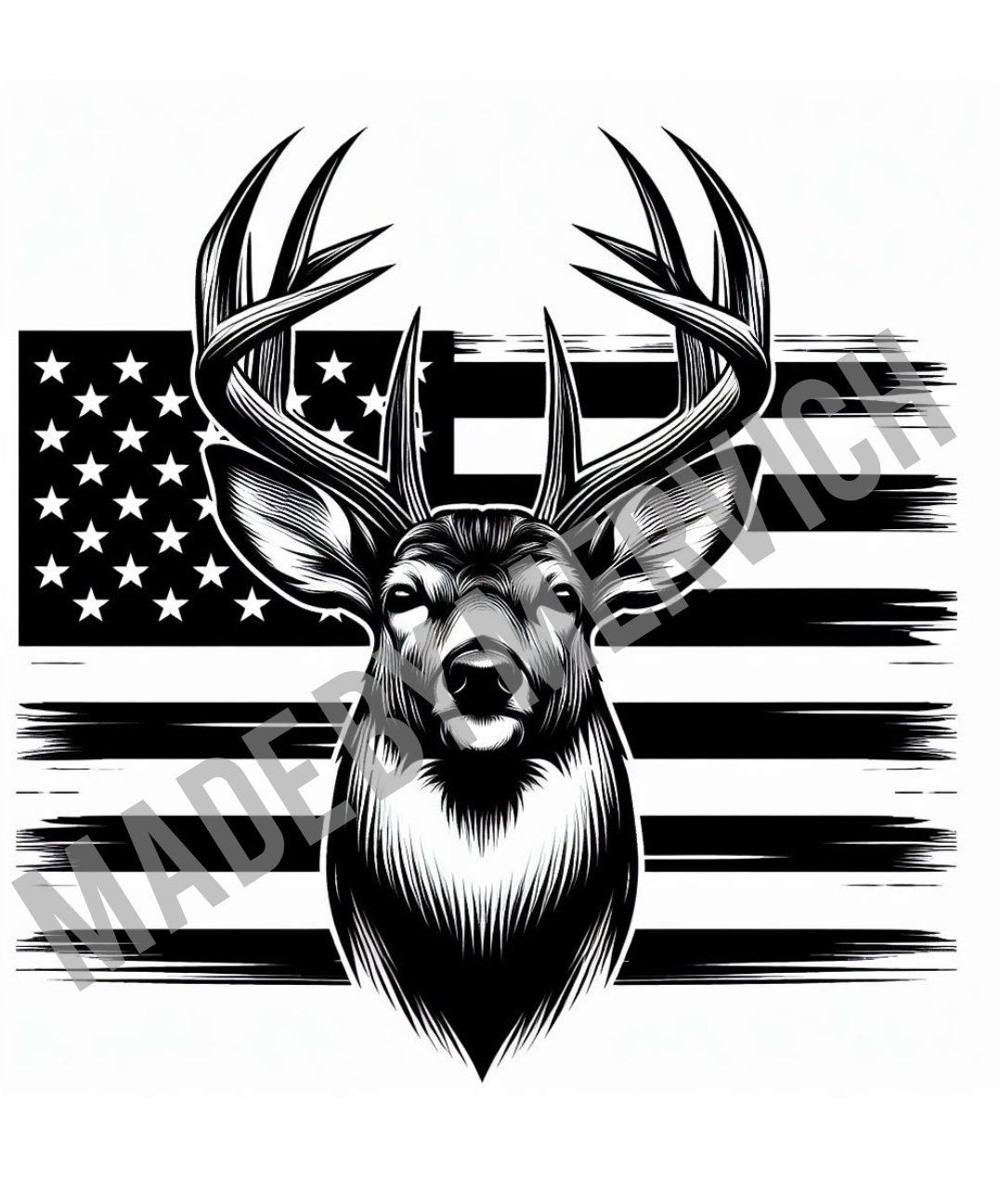 Laser Engrave PNG Buck Flag 2 / Laser Ready / PNG for Engraving / Deer ...