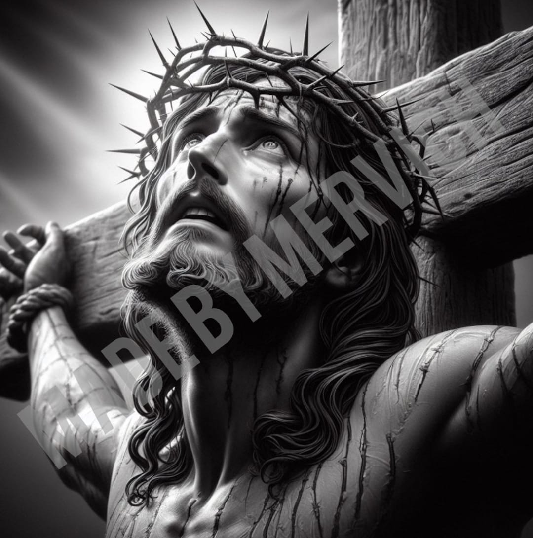 Jesus on Cross PNG - Laser Engrave Image (digital File) - Etsy