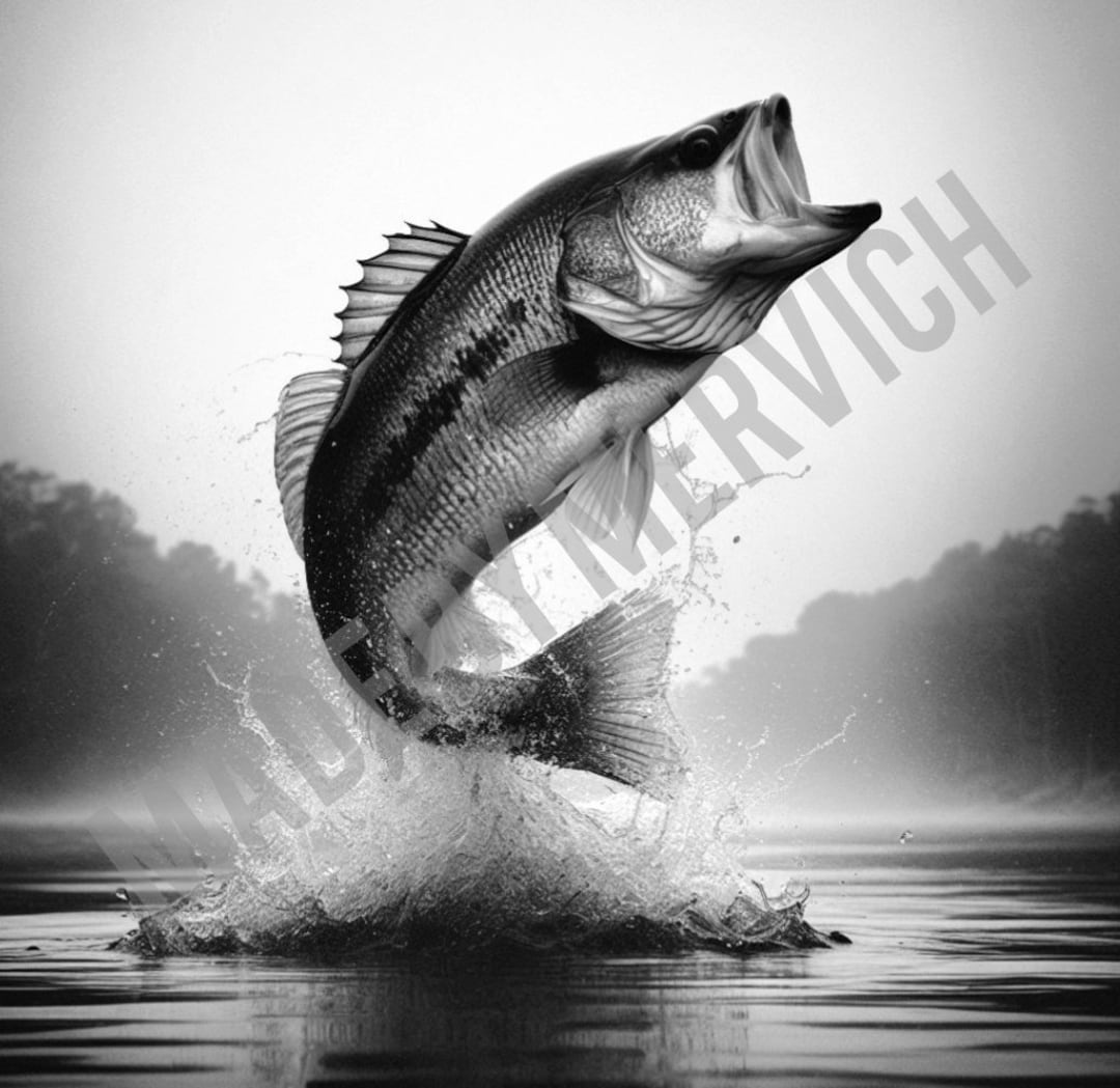 Largemouth Bass Laser Engrave PNG: Fishing Image (digital File) - Etsy