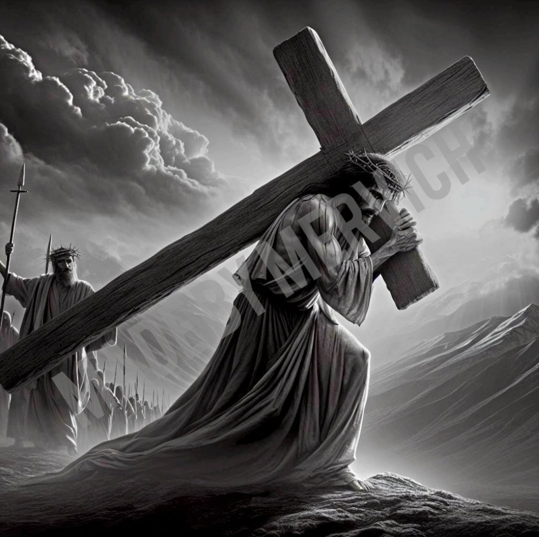 Laser Engrave PNG - Jesus Carrying Cross / Laser Ready / PNG for ...