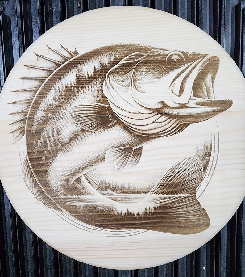 Largemouth Bass Laser Engrave Image: DIY PNG File (digital Download) - Etsy