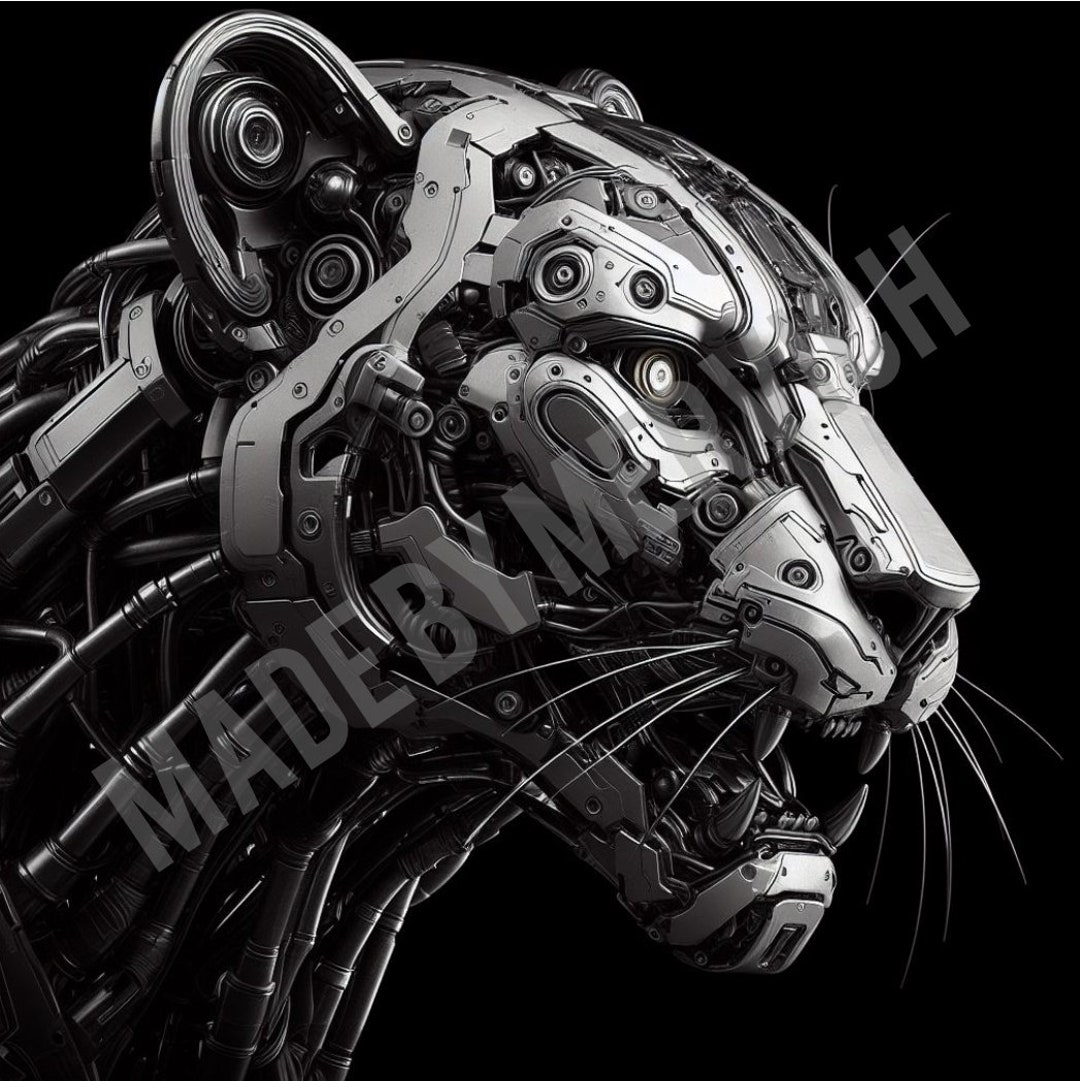 Laser Engrave PNG - Highly Detailed Mechanical Tiger / Laser Ready ...