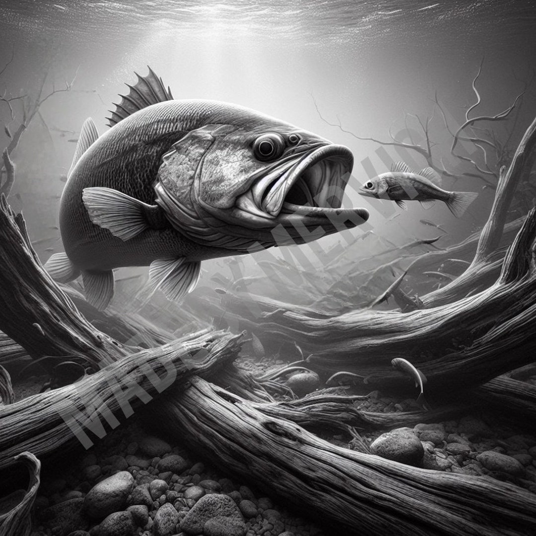 Laser Engrave Largemouth Bass PNG: Fishing Art (digital File) - Etsy