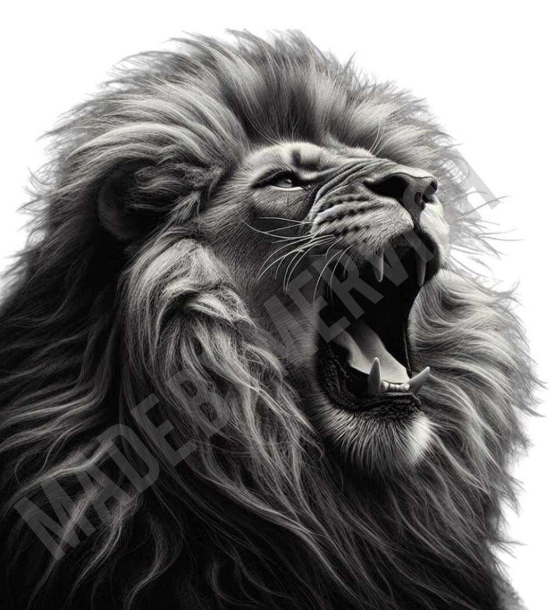 Detailed Lion Face PNG - Laser Engrave Image (digital File) - Etsy