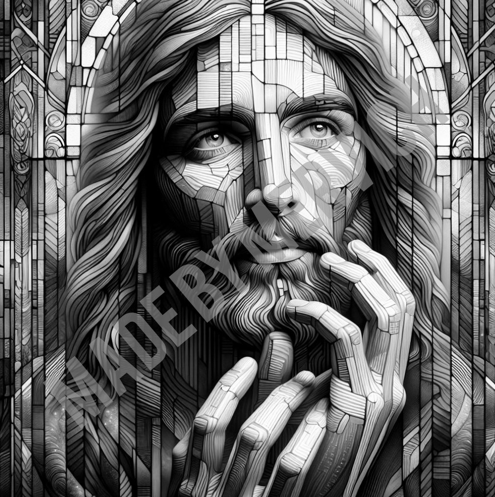 Laser Engrave PNG Abstract Jesus Face High Detail - Etsy