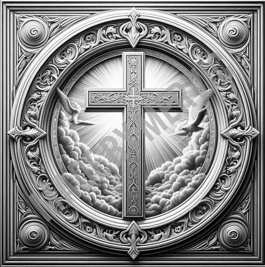 Laser Engrave PNG - High Detail Cross Art / Laser Ready / PNG for ...