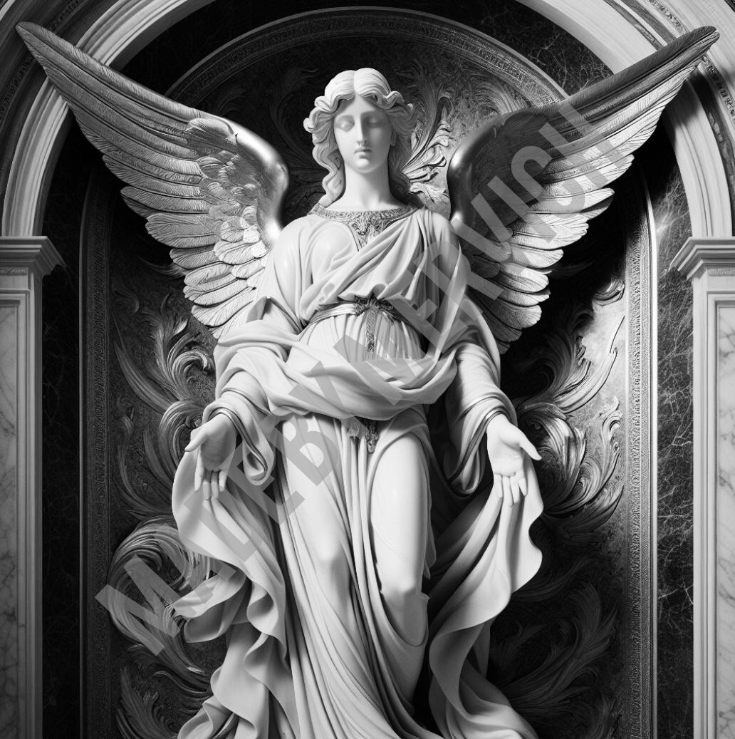Laser Engrave PNG Highly Detailed Beautiful Angle Statue / Laser Ready ...