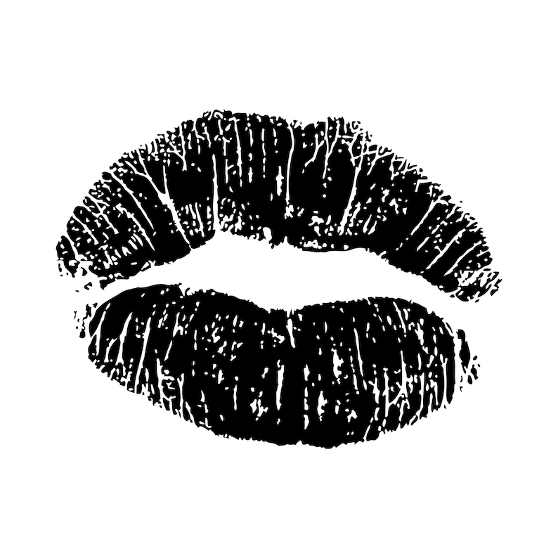 Black Lip Sticker Instant Download PDF Print - Etsy