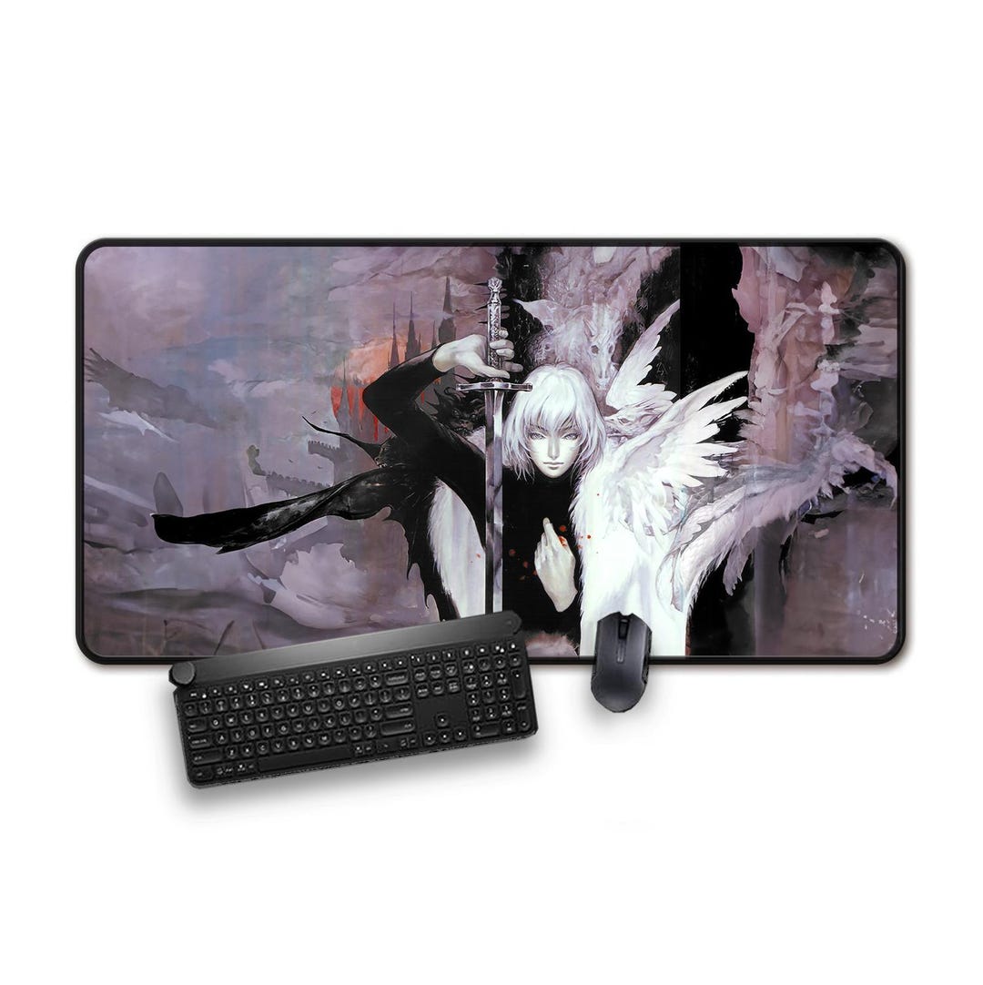 Angel Warrior Gaming Mouse Pad, Large Desk Mat for Gamers, Anime Art ...