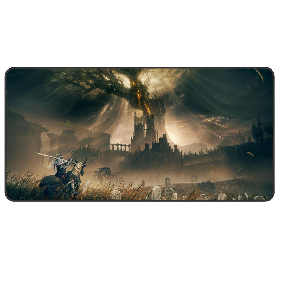 Dark Fantasy Gaming Mouse Pad, Epic Knight and Castle Design, Extended ...