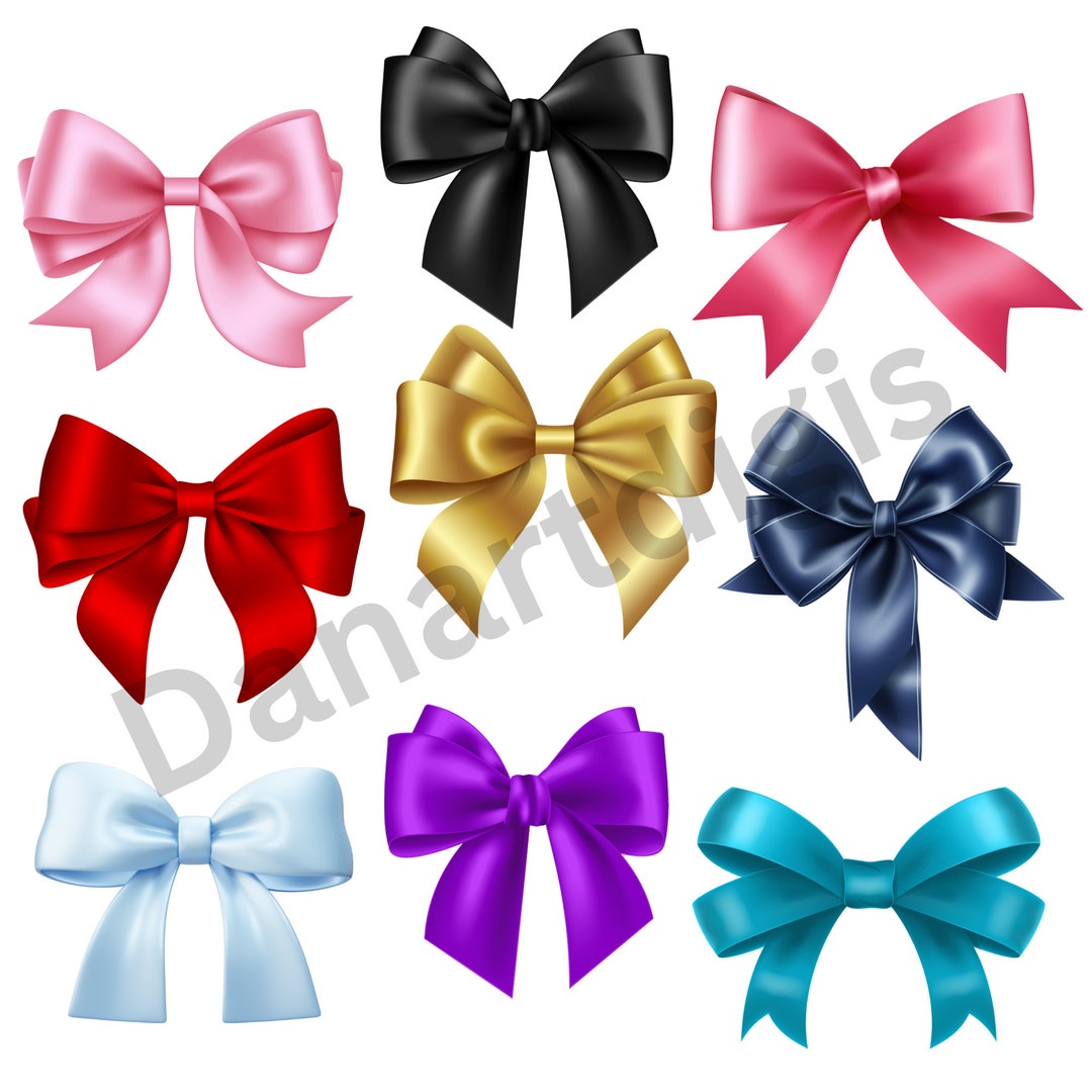 Satin Bows Set Png Cut Files Original Clip Art Images Instant Download ...