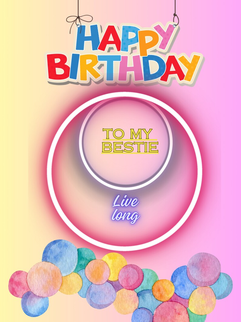 Editable Template. Happy Birthday to My Bestie - Etsy