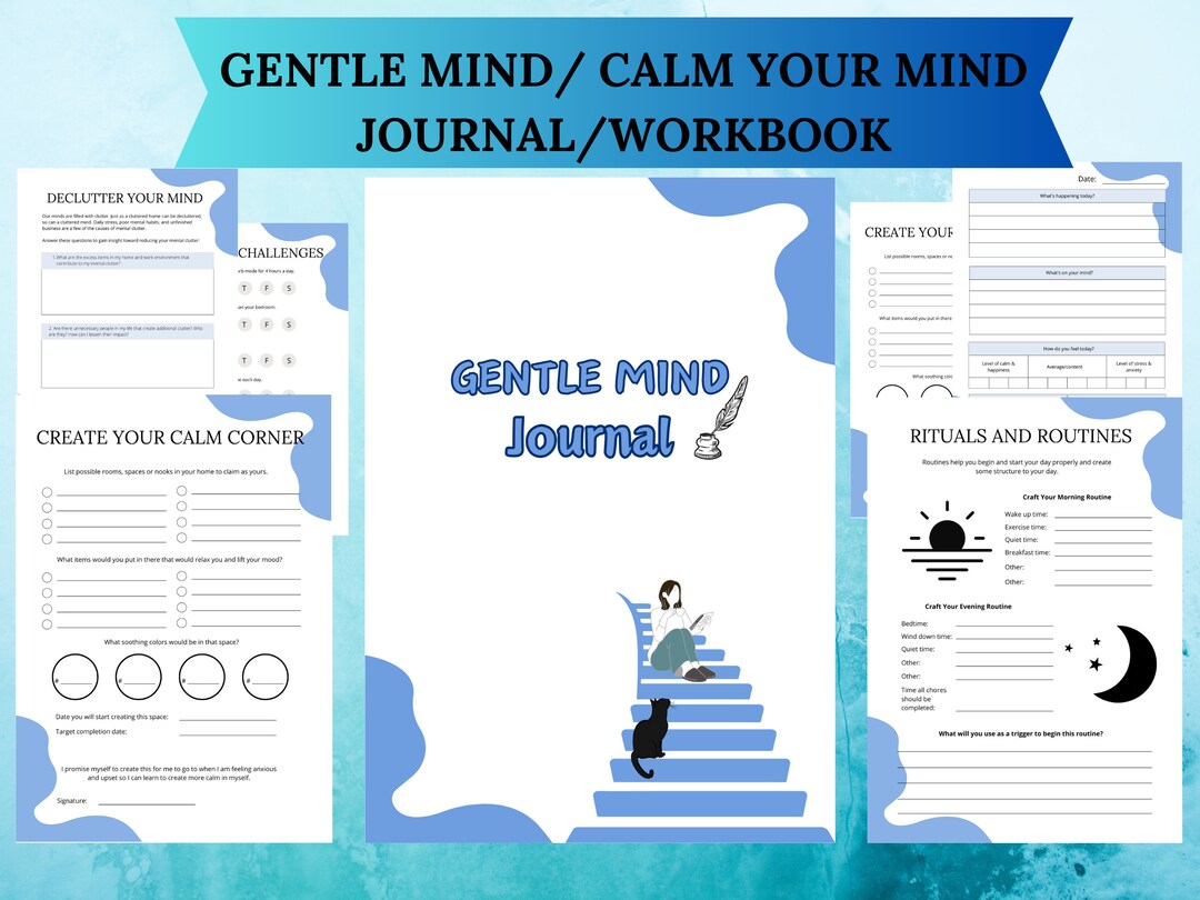 Printable Gentle Mind Journal / Workbook Declutter Your Mind Mental ...