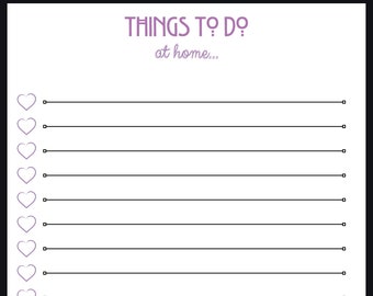 To Do List, at Home to Do List, Printable to Do List, Colour ...