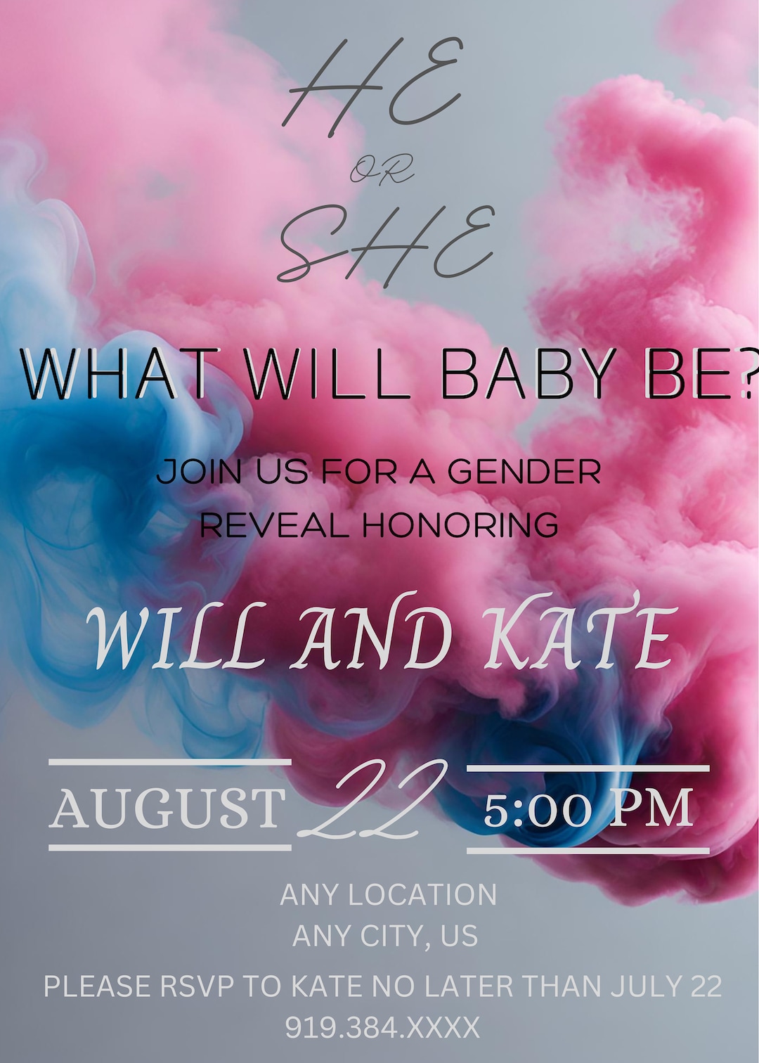 Animated Gender Reveal Invitation - Etsy