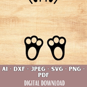 Bunny Feet & Ears - Cut File - Silhouette - Cricut - Instant Digital ...