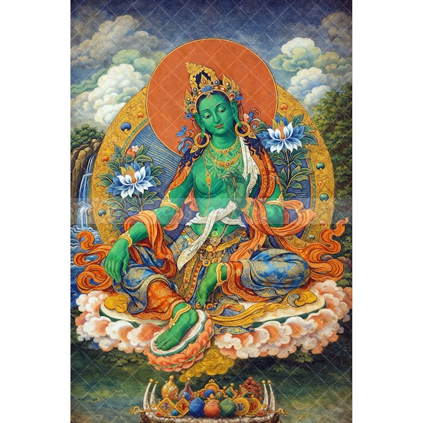 Lotus Thangka Painting - Etsy