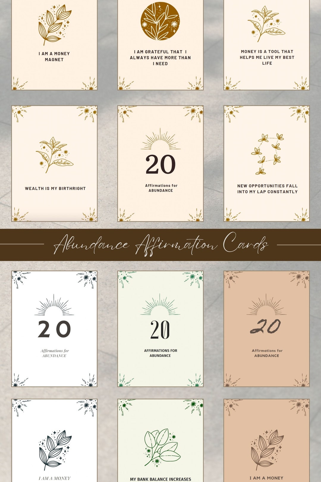 Abundance Affirmation Cards - Digital - Etsy