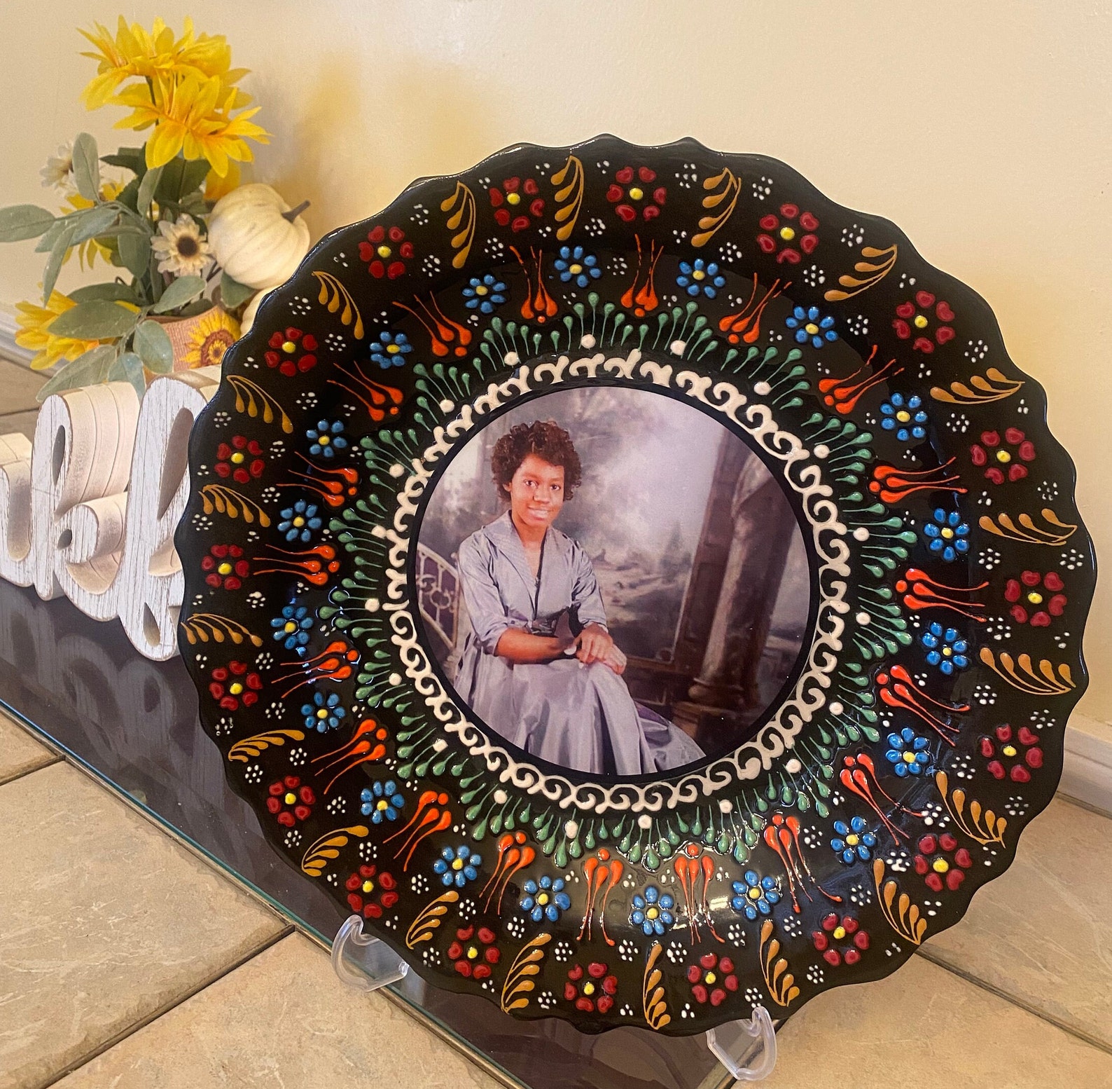 Custom Ceramic Plate With Photo, Decorative Handmade Custom Plate With ...