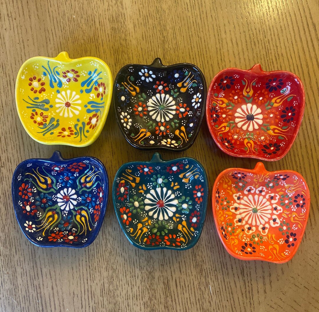 Ceramic Apple Shaped Bowls Set, Dipping Sauce Bowl, Pinch Bowl ...