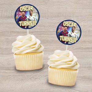 Messi & Cristiano Ronaldo Cupcake Toppers - Soccer - El Clasico ...