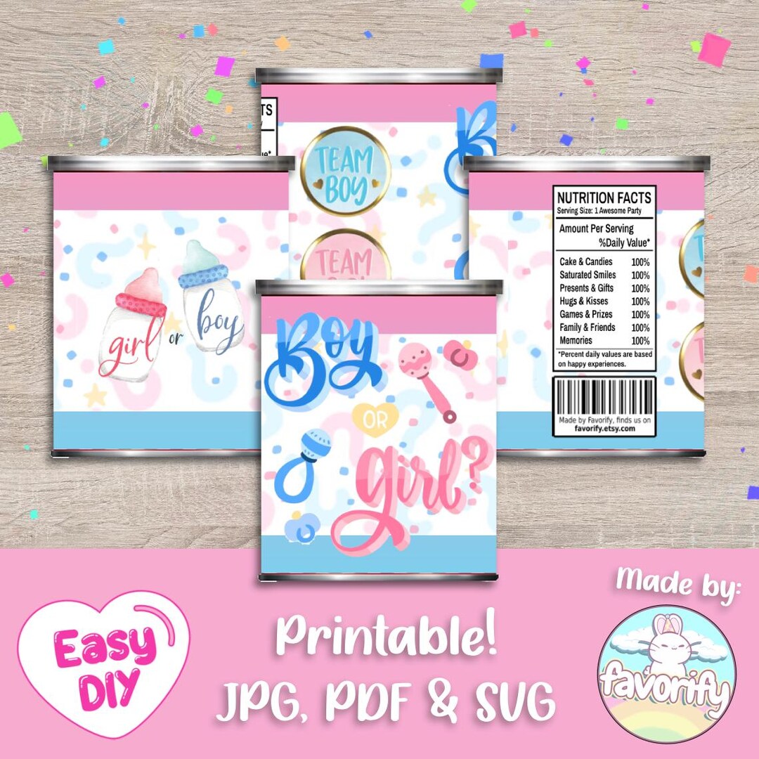 Gender Reveal Pringles Labels - Pringles Wrap - Pringle Shakers ...