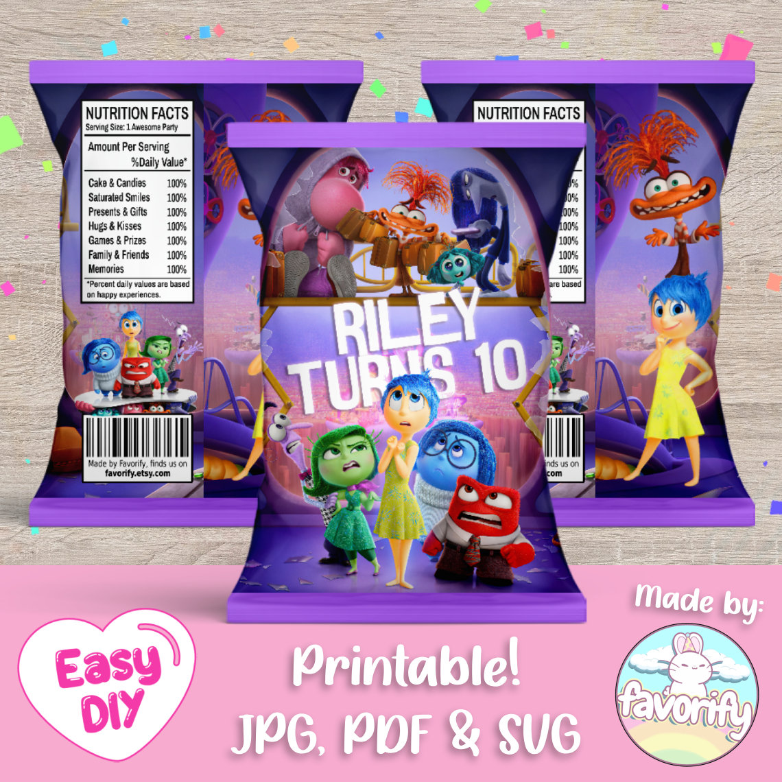 Inside Out Chip Bags Wrapper - Intensamente - Inside Out Party - Inside ...