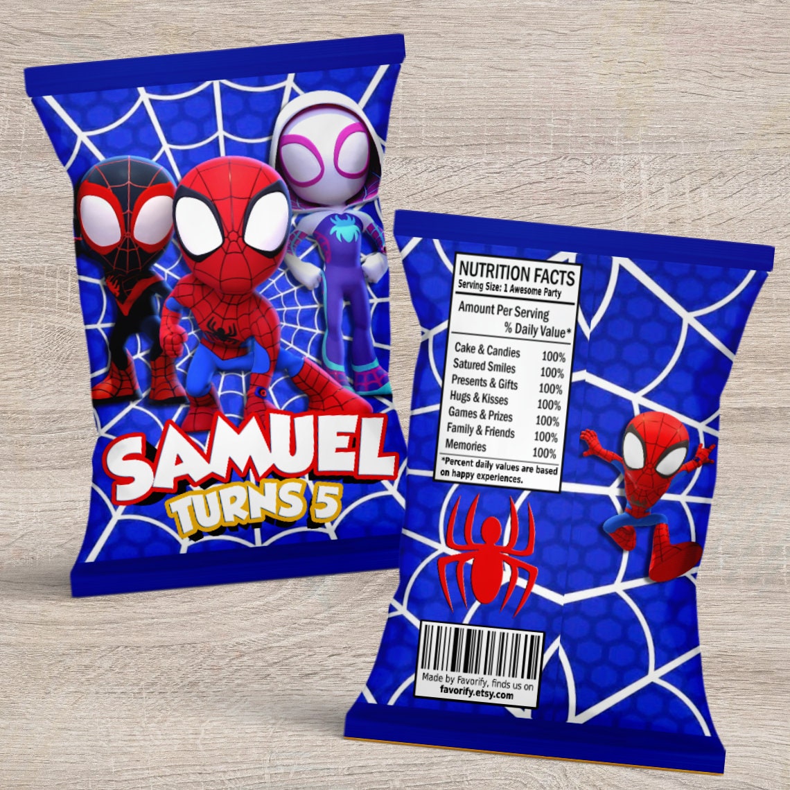 Spiderman Chip Bags Wrapper - Spider-man - Chibi - Baby Spidey - Peter ...