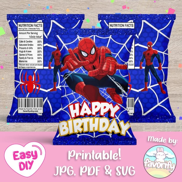 Spiderman Juice Pouch Label Caprisun Labels Spider-man Peter Parker ...