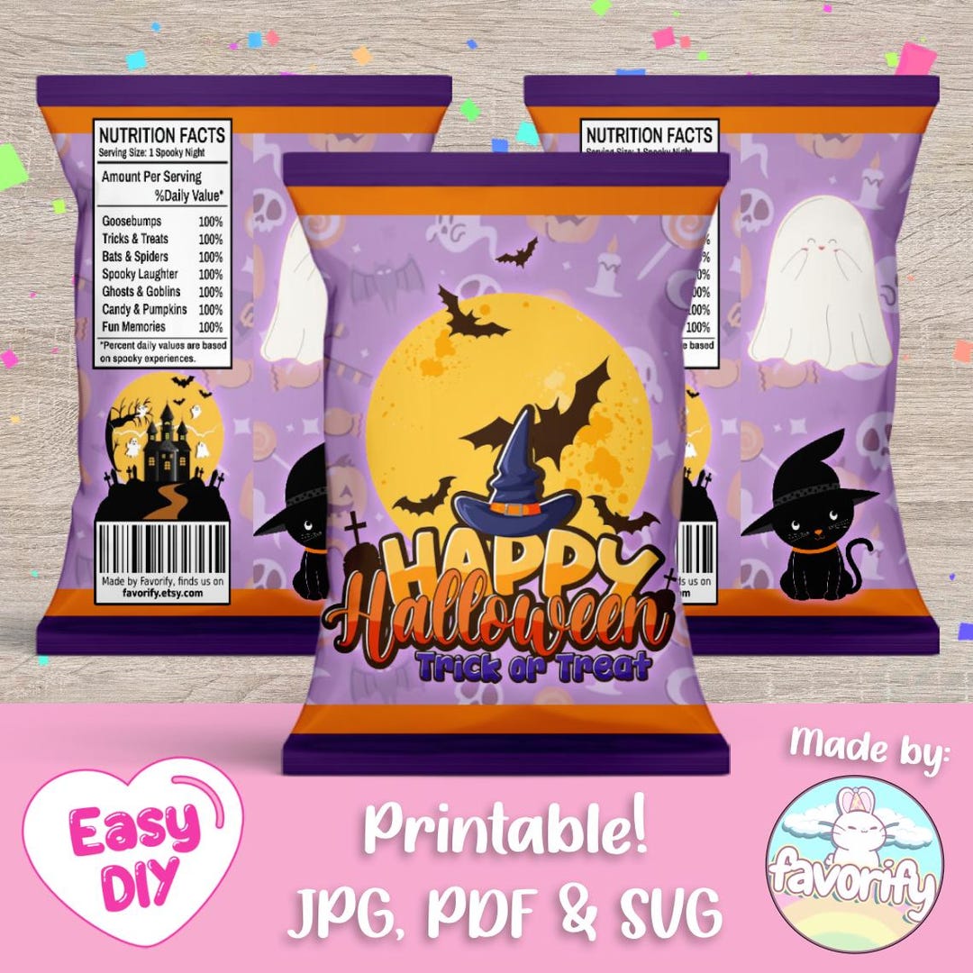 Happy Halloween Chip Bags Wrapper - Halloween Party - Trick or Treat ...